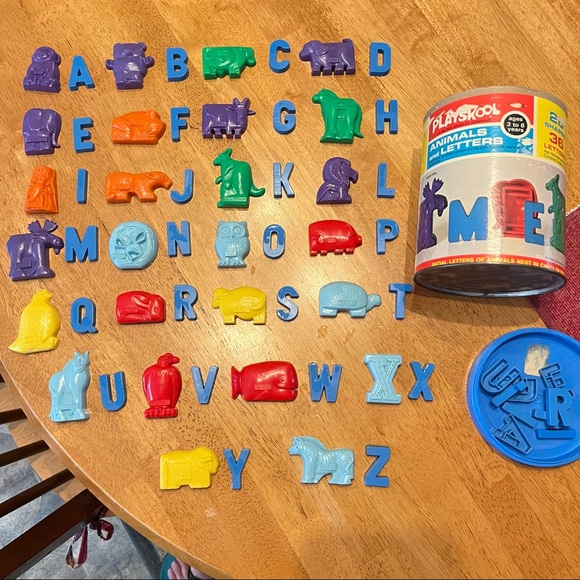 Playskool | Toys | Vintage 973 Can Of Animals And Letters Playskool ...